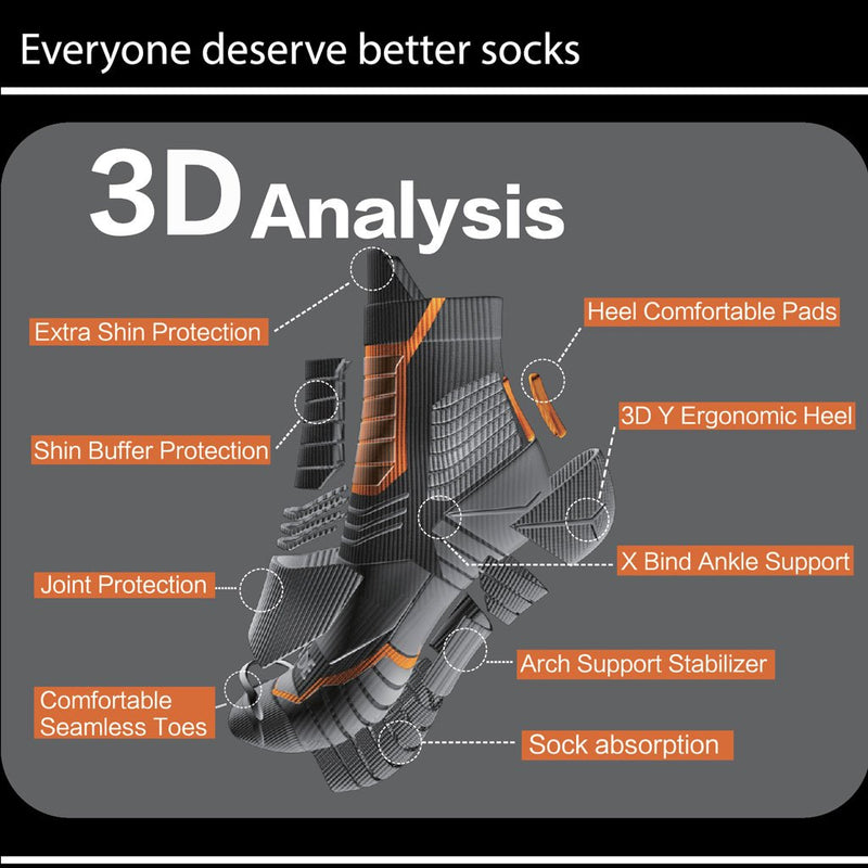 Indestructible Compression Crew Socks - 2 Pairs (Size 7-12 ...